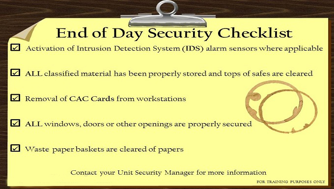 Clean Desk Policy Checklist